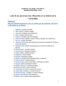 Lista de las personas más influyentes en la historia de la humanidad ...